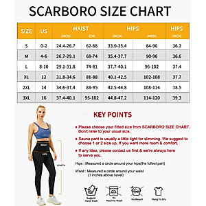 SCARBORO Sauna Sweat Pants for Women High Waist Compression Slimming Weights Thermo Legging Workout Body Shaper Sauna Suit
