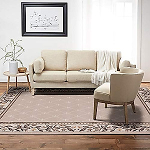 Home Dynamix Premium Aydin Traditional Geometric Area Rug, Soft Beige, 5'3"x7'5"