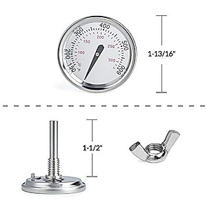 X Home 60540 Grill Thermometer Replacement for Weber All Spirit Series, Q Series, Charcoal, Accurate Temperature Gauge, 1-13/16" Diameter