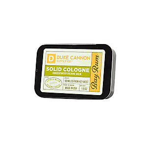 Duke Cannon Supply Co. Solid Cologne for Men Bay Rum (Citrus Musk, Cedarwood, Island Spice) - Concentrated Balm, Travel-Friendly Convenient Tin, Made with Natural & Organic Ingredients 1.5 oz (1 unit)