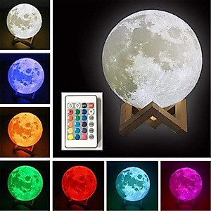 Shiny Alice 16 Colors Personalized Photo Night Light Customized 3D Printing USB Charging Moon Lamp Moon Light Night Light for Kids Gift for Women Christmas Gift…