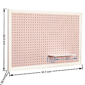 ARTAWEIN Pegboard Organizer - Craft Peg Board, Nursery Storage, Wall Organizer and More, Comes with 1 x Free Shelf Fits Most 1/4" and 1/8" Pegboard Accessories (Pink)