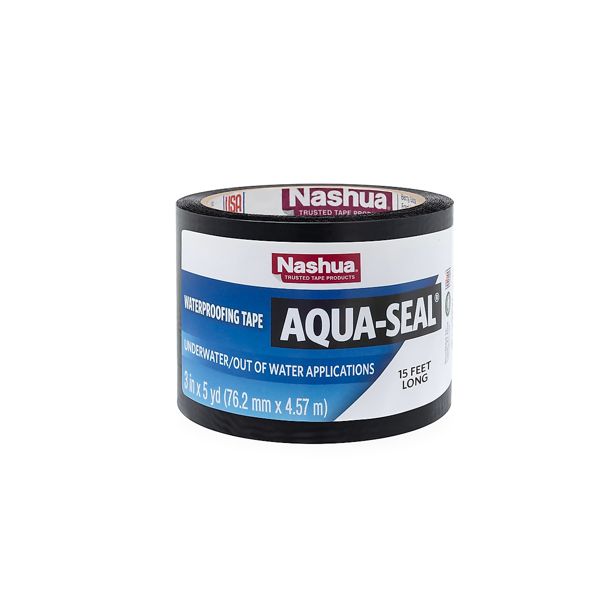 Nashua 3 in x 5 yd Aqua-Seal Tape in Black, Model Number: 1529844