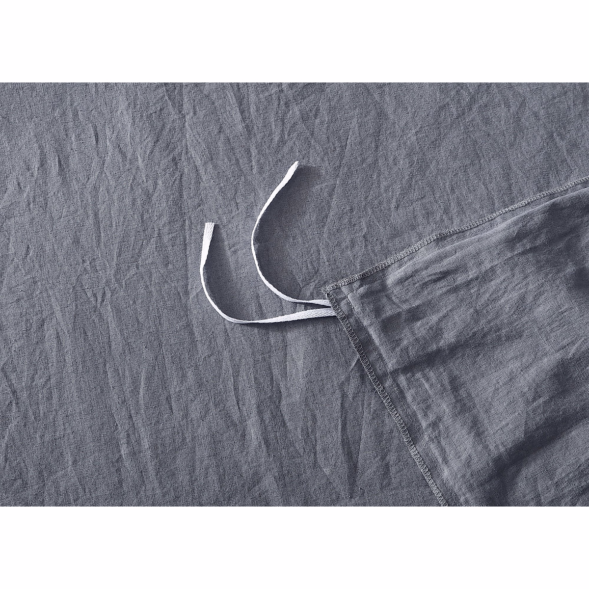 Sterling Creek Charlotte 3-Piece Washed Linen Cotton Duvet Cover Set - Soft Breathable Comforter Cover with Shams Set (King, Gray)