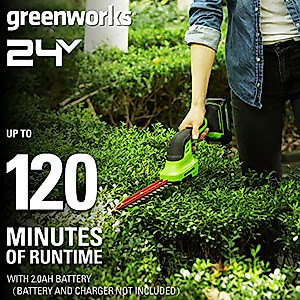 Greenworks 24V Cordless Shear Shrubber, 1.5Ah USB Battery and Charger Included