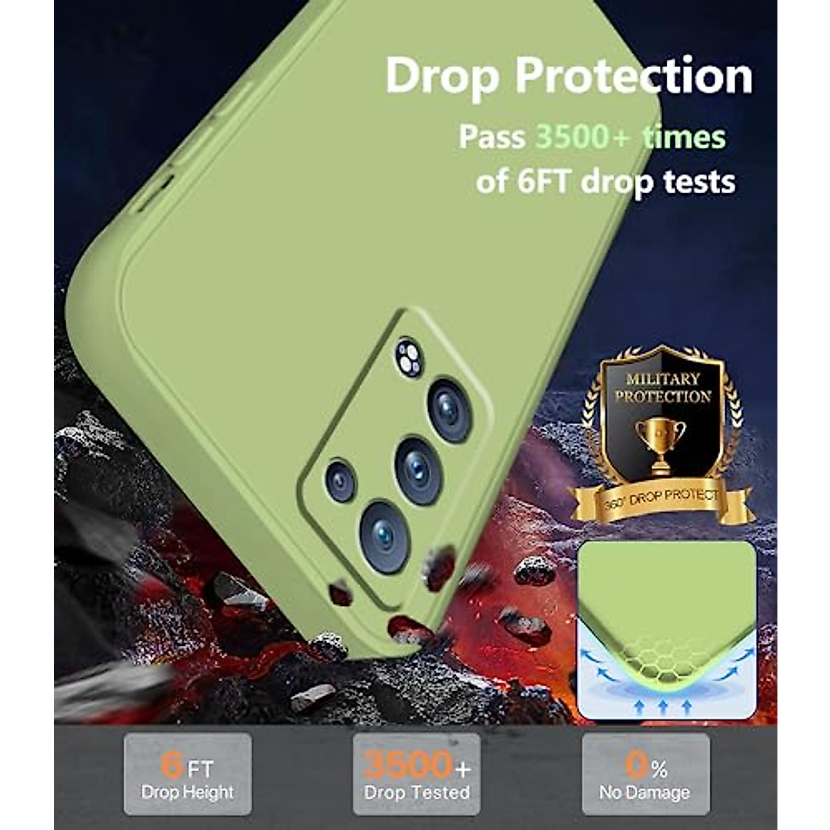 Tiwinxing Compatible with Oppo Reno 6 Pro 5G Case Shockproof Ultra Slim Oppo Reno 6 Pro 5G Case for Women Men Silicone Liquid Soft Anti-Scratch Protective Case (Green)