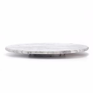 Creative Home Natural Marble Lazy Susan Turntable Rotating Serving Plate Organizer for Kitchen Pantry Countertop, 12" Diameter, Off-White (Color May Vary)