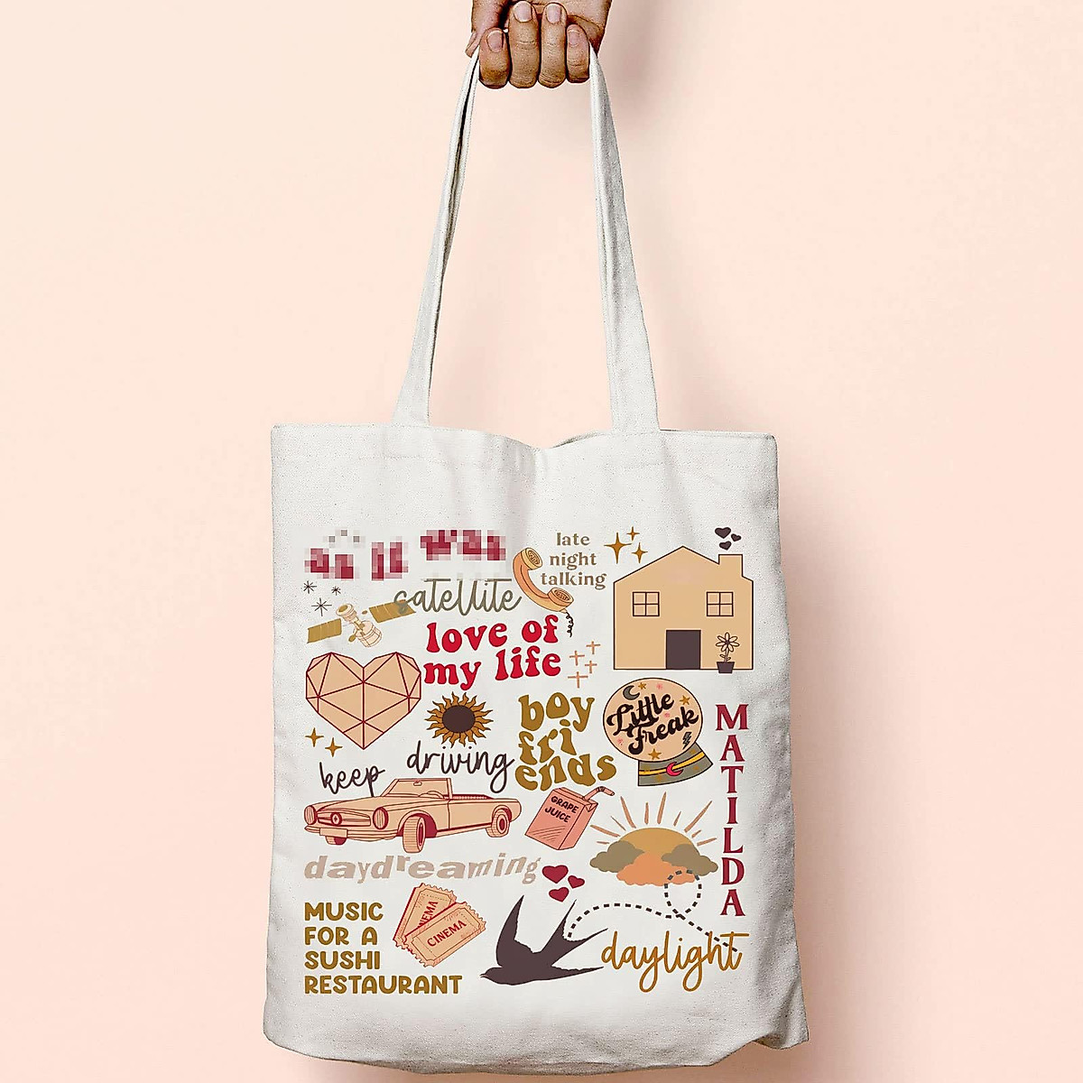 BLUPARK Singer's Merch Singer Tote Bag Singer Album Inspired Gift Singer Fan Gifts Singer's Album Gift Music Lover Gifts HS Merchandise Tote Bag (As was TO)