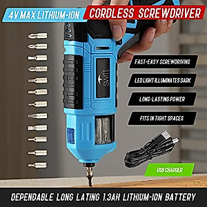 Cordless Lawn Mowers, 15 in Lawn Mower Kit, 40V Lithium-ion Lawnmower w/Brushless Motor & 3.6V/4V-Max 4.5N·m Max Torque Cordless Screwdriver