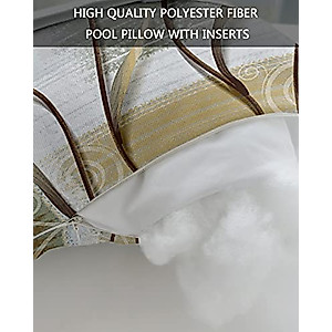 Recliner Head Pillow Ledge Loungers Chair Pillows with Insert White Tulip Flower Butterfly Vintage Postcard Lumbar Pillow with Adjustable Strap Outdoor Waterproof Patio Pillows for Beach Pool, 2 PCS