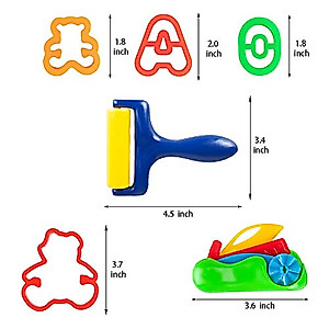 Play Dough Tools Set for Kids Letter Molds，Numeral Molds Various Plastic Animal Molds for Creative Dough Cutting (63 Pieces)