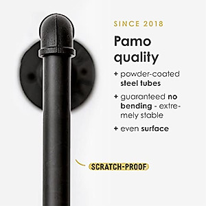 pamo freestanding clothes rail in industrial loft design - LAS II - wardrobe for walk-in closet wall I bedroom clothes rack made of black sturdy tubes