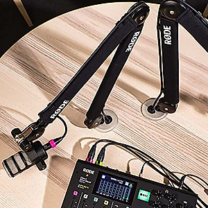 Rode PSA1+ Pro Studio Boom Arm for Podcasting and Streaming with Quick Release Mic Stand Adapter, Microphone Pop Filter, Professional Grade XLR Cable and StreamEye Polishing Cloth
