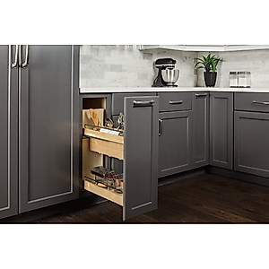 Hardware Resources 5.5" Base Cabinet Soft-Close Pullout Utensil Organizer with Patented No Wiggle Technology to Eliminate Rocking, Pre-Assembled with Steel Bins for 9" Base Cabinets