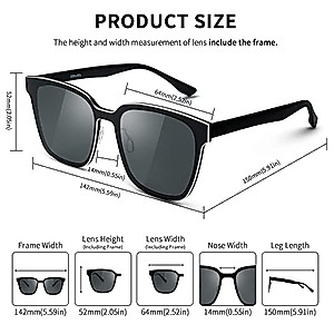 Zeelool Square Polarized Sunglasses for Women Men Aluminum Magnesium Frame Sun Glasses UV400 Protection Unisex Shades ZSM0064