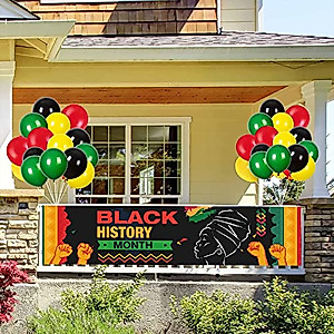 Black History Month Banner Balloons Party Decorations - African BHM Worthwhile Commemoration National Black History Party Balloons Banner Decor Supplies