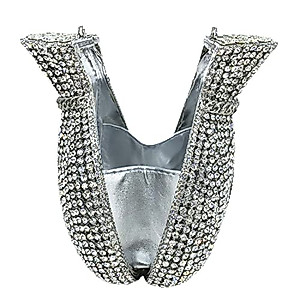 Tngan Women Money Pouch Evening Bag Sparkling Crystal Purses Rhinestones Wedding Party Prom Clutch, A-Silver
