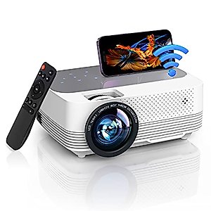WiFi Mini Projector for iPhone, 1080P Full HD Supported 7500L Outdoor Portable Projector, 200" Display Home Theater Movie Projector for Outdoor Movies, Compatible with TV Stick, HDMI, VGA, AV, Xbox