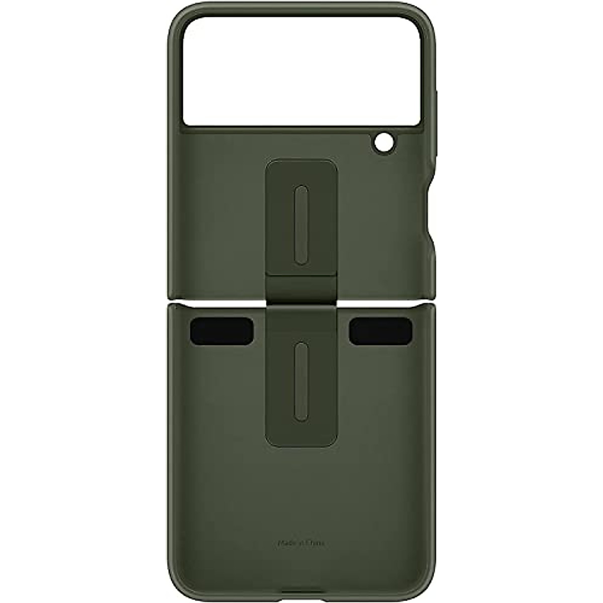 Samsung Galaxy Z Flip4 Silicone Cover with Ring, Protective Z Flip 4 Phone Case with Phone Ring, Matte Finish, Handheld Design, US Version, Green with Cleaning Cloth for Samsung Z Flip 4
