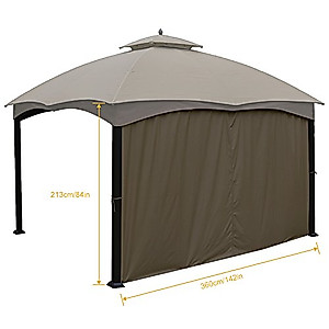 ABCCANOPY Gazebo Replacement Curtain 10'x12' - Universal Privacy Side Wall for Outdoor Gazebo, 1 Panel Only (Brown)