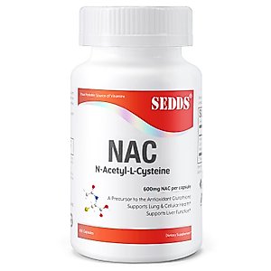 SEDDS Supplements, N-Acetyl Cysteine (NAC) 600mg, 100 Veg Capsules - Non-GMO, Gluten Free