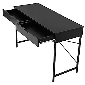 Home Computer Desk for Small Space Office Desk Corner Computer Desk Small Computer Desk with Drawer & Storage Shelves Computer Desk Computer Workstation Bedroom Laptop Desk Students Writing Desk Black