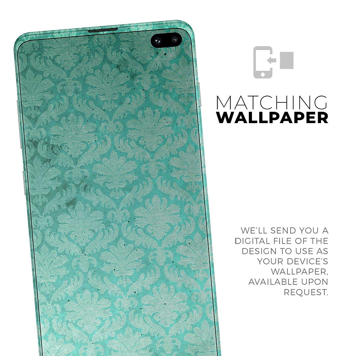 DesignSkinz Deep Teal Luxury Pattern Protective Vinyl Decal Wrap Skin Cover Compatible with The Samsung Galaxy S20 (Screen Trim & Back Glass Skin)