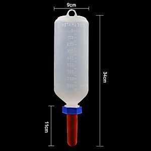 Calf Milk Feeder Bottle with Nipple Sheep Lamb Bottle Holder 1 Quart Screw Set Milking Feeding Replacement