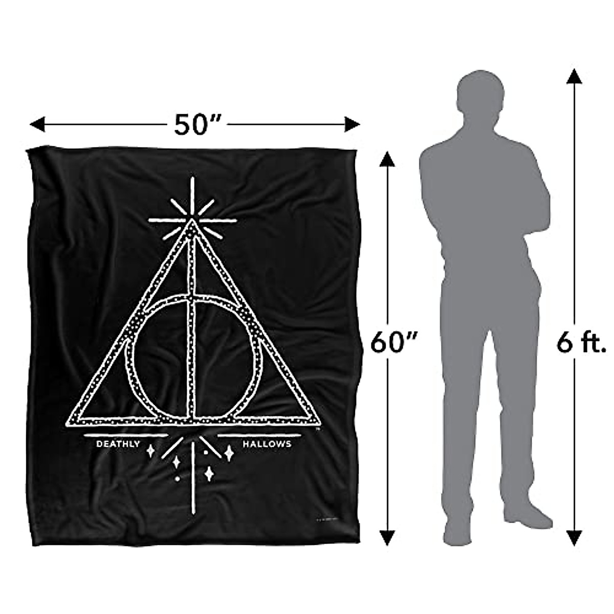 Harry Potter Deathly Hallows Line Art Officially Licensed Silky Touch Super Soft Throw Blanket 50" x 60"