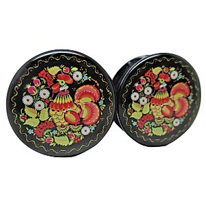 Pierced Republic Rooster Ear Plugs - Acrylic Screw-On - 10 Sizes - Pair (11/16" (18mm))