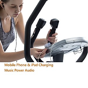 GOELLIPTICAL V-450T Standard Stride 17” Programmable Elliptical Exercise Cross Trainer with Adjustable Arms and Pedals and HRC Control for Cardio Fitness Strength Conditioning Workout at Home or Gym