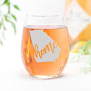Georgia State Stemless Wine Glass - Georgia Gift, Georgia Wine Glass, Georgia Fan Gift
