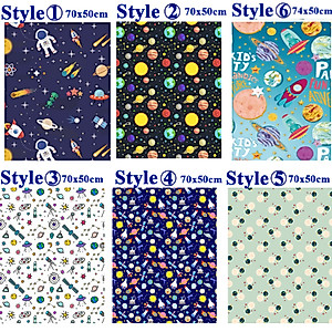 poophe Solar System Wrapping Paper, Space Gift Wrap Paper Set, 5 Pack Folded Outer Space Theme Gift Wrap for Birthday Party Decoration DIY Craft Supplies 70 X 50cm
