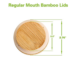 Wooden Mason Jar Lids, 8 Pcs Bamboo Wooden Storage Lids Regular Mouth, ECO Reusable Ball Wooden Lids For Mason Jars
