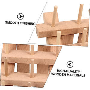 Ciieeo Sewing Embroidery Thread Rack Jewelry Holder Stand Folding Bracket Wall Mounted Hooks Wood Spool Station Spool Holder Stand 12 Cone Wooden Thread Rack Sewing Thread Holder Hanger