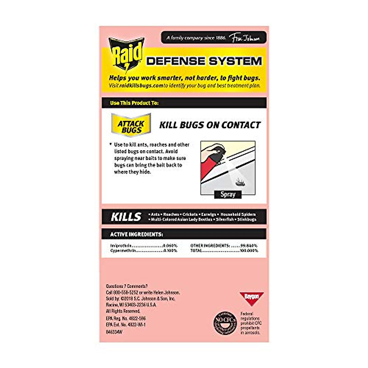 Raid Ant & Roach Killer Defense System, Outdoor Fresh Scent 17.5 Ounce (Pack of 12)