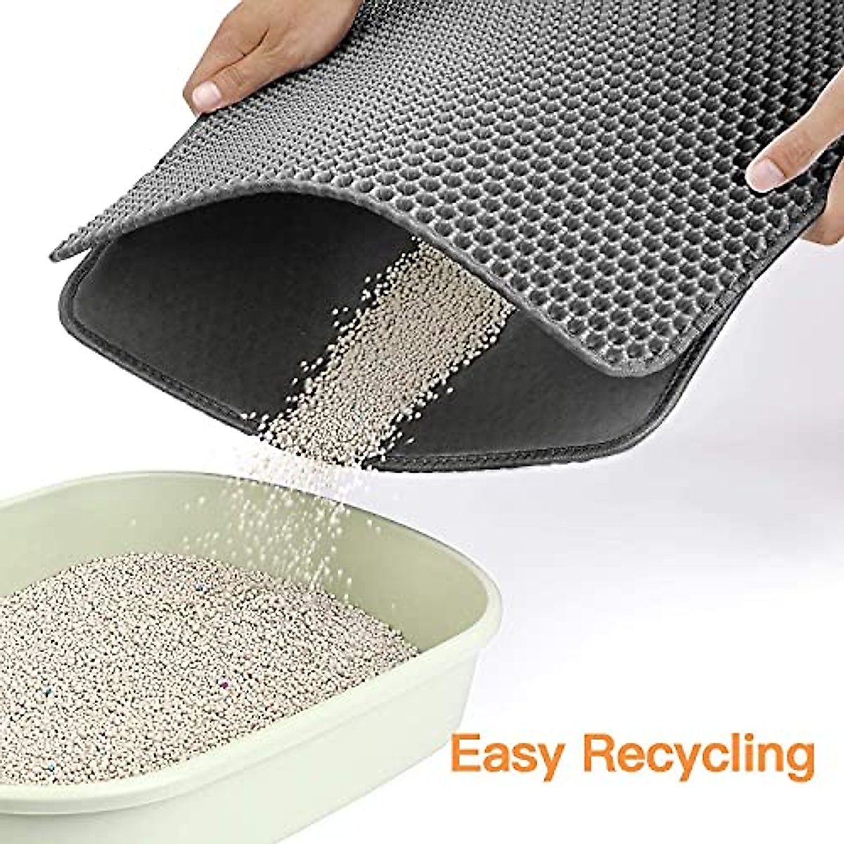 Conlun Cat Litter Mat Cat Litter Trapping Mat, Honeycomb Double Layer Design, Urine and Water Proof Material, Scatter Control, Less Waste，Easier to Clean,Washable