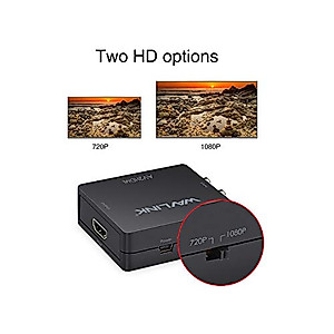 WAVLINK RCA to HDMI Converter, 1080p 3RCA to HDMI CVBS AV Composite Video Audio Adapter with USB Charge Cable Support 1080P for PC Laptop Mini Xbox PS4 PS3 TV STB VHS VCR Camera DVD