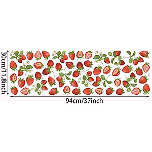 Bamsod Fruit Wall Decals Removable Boho Wall Stickers Peel Stick Fresh Fruit Wall Stickers for Baby Nursery Kids Bedroom Living Room Home Kitchen … (Strawberry)