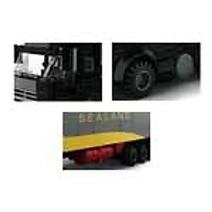 General Jim's Black Semi Truck Building Blocks Set – 231mm Highly Detailed Model - Realistic Black Cab, Gray and Yellow Trailer, Mirrors, Exhaust Stack – Perfect for Hobbyists & Train Garden Displays