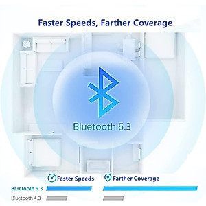 eppfun USB Bluetooth Adapter for PC Laptop Desktop, Bluetooth 5.3 Dongle Receiver, Wireless Audio Adapter, Support Windows 11/10/8.1, Compatible with Mouse Keyboard Headphones/Headsets Printers