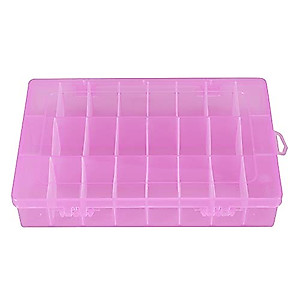 Jewelry Box Organizer Storage, 24 Grids Plastic Jewelry Adjustable Divider Container Detachable Beads Earrings Storage Case()