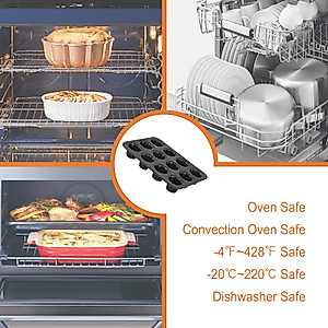 CHEFMADE Canele Cake Pan, Nonstick 12 Cavity Canele Muffin Bakeware