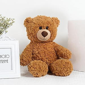 Tezituor Small Teddy Bear Stuffed Animals 18inch, Cute Little Teddy Bear Plush Toys for Kid Girl Boy (Brown)