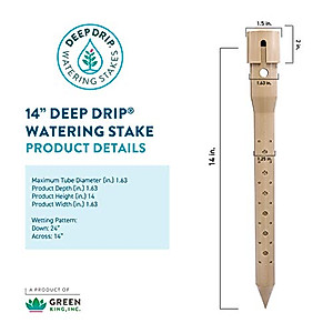 14 in. DEEP DRIP Plant Watering Stake (3 Pack) (Tan) | UV-Protected ABS Plastic Deep Root Irrigation Spike for Yard Plants, Shrubs, Vines