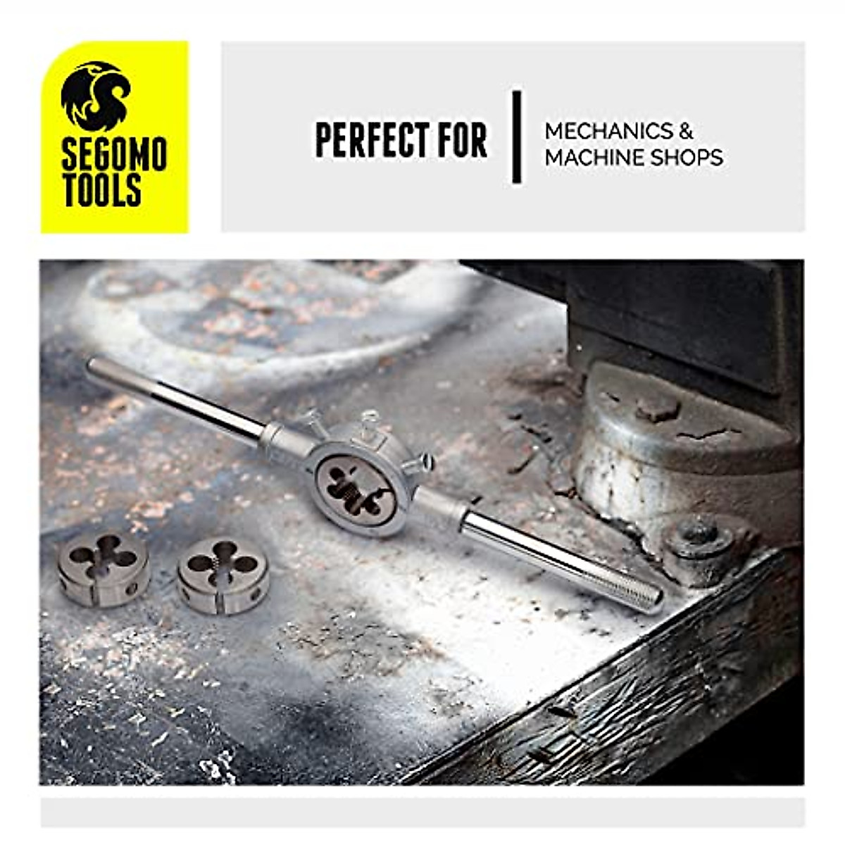 Segomo Tools 110 Piece Hardened Alloy Steel SAE Tap And Die Threading Tool Set With Storage Case | SAE Tap and Die Set | Rethreading Kit | Tap Set | Tap and Die Kit - TD110SAE