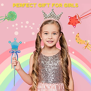 Pllieay Princess Fairy Wand Kit Includes 21 Unfinished Wooden Princess Wands Gem Stickers Ribbons and Paint, DIY Princess Wand Crafts for Princess Party Favors Fairy Birthday Party