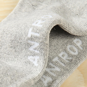 Antrop Quarter Crew Cotton Heel Tab Athletic Running Cushion 6 Pairs Socks, White, 9-12