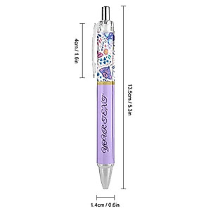 Personalized Custom Purple Butterfly Flower Pens with Stylus Tip, Customized Engraving Ballpoint Pens with Name Massage Text Logo, Gift Ideas for School Office Business Birthday Graduation Anniversari