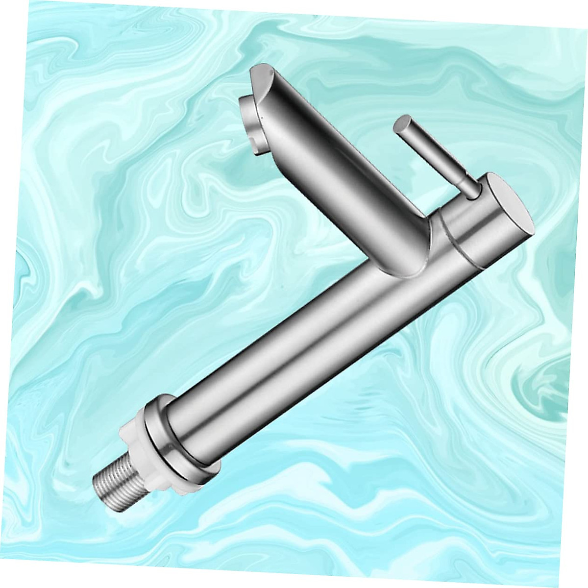 Housoutil 4pcs Stainless Steel Water Tap Kitchen Water Faucet Wall Mounted Bathroom Faucet Vessel Faucet Outdoor Water Faucet Kitchen Taps Bathtub Faucet Laundry Faucet Waterfall